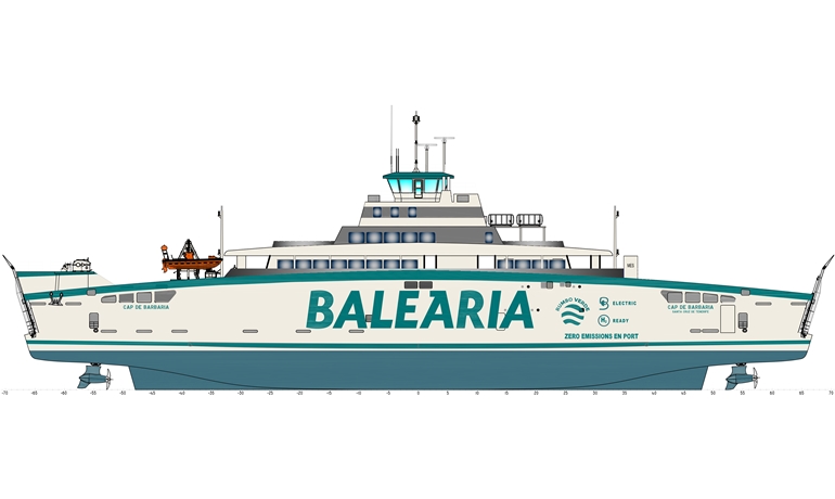 Baleària's zero emission battery hybrid double-ender named CAP DE ...