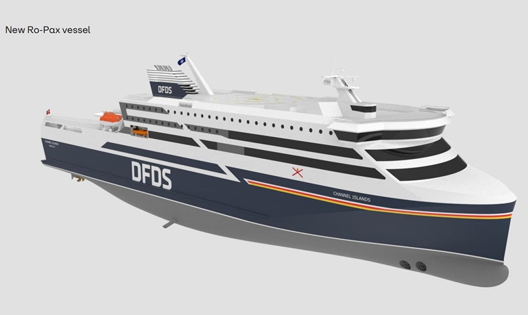 Rendering of DFDS' new Jersey ro-pax unveiled | Shippax