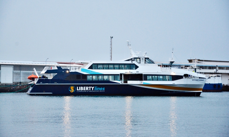 The first of 12 new hybrid fast ferries for Liberty Lines launched ...