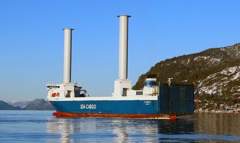 Norsepower installs first tiltable Rotor Sails on Sea-Cargo Ro-Ro ...