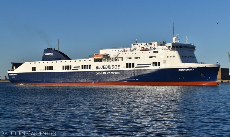 Bluebridge Cook Strait Ferries new ro-pax CONNEMARA starts her long ...