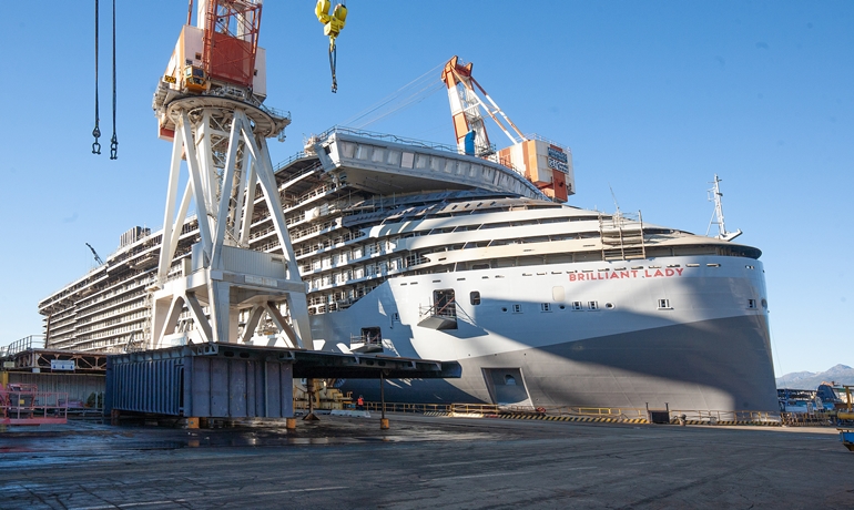BRILLIANT LADY floated out at Fincantieri’s Sestri Ponente shipyard ...